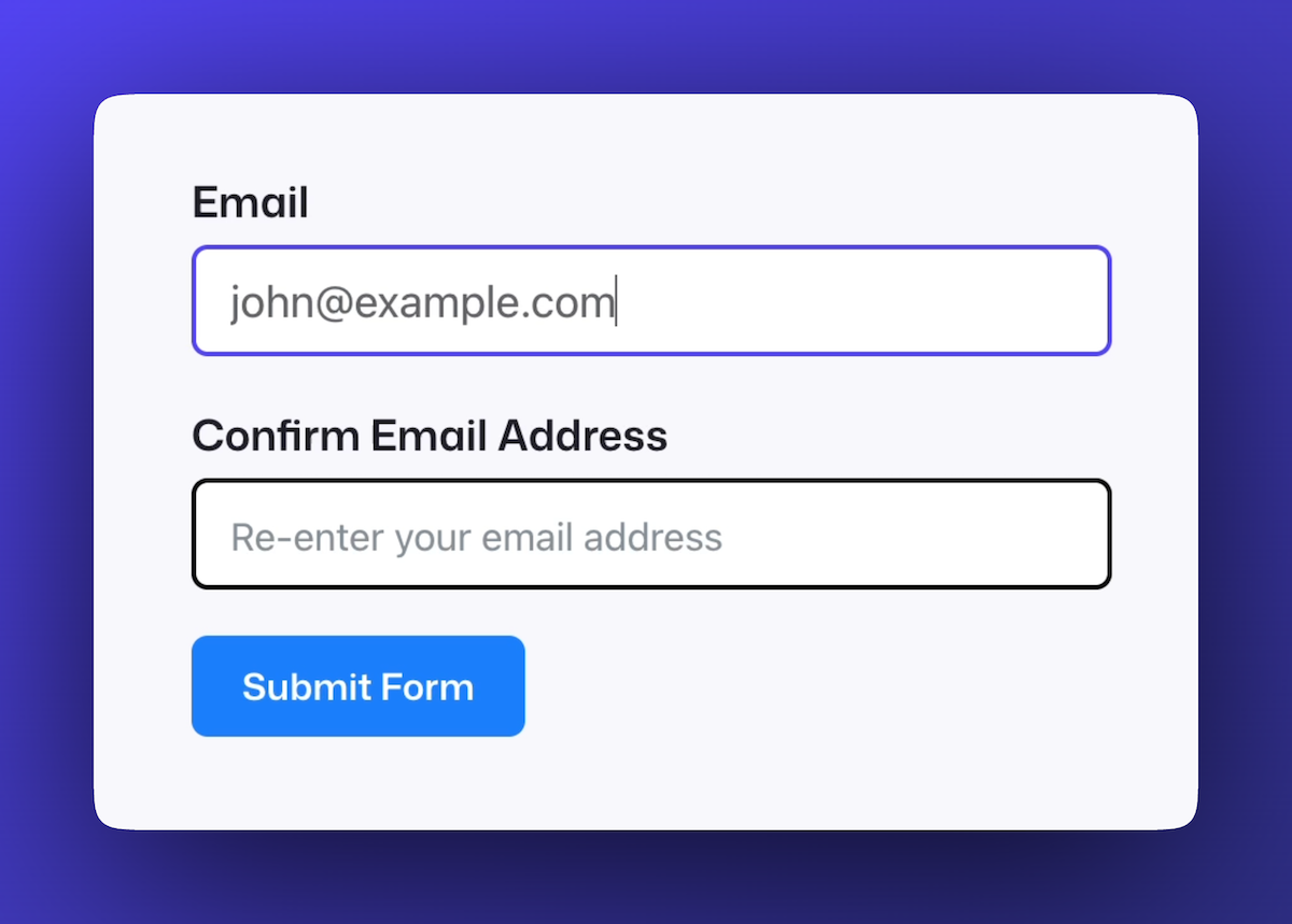 Confirm field | Form Enhancer